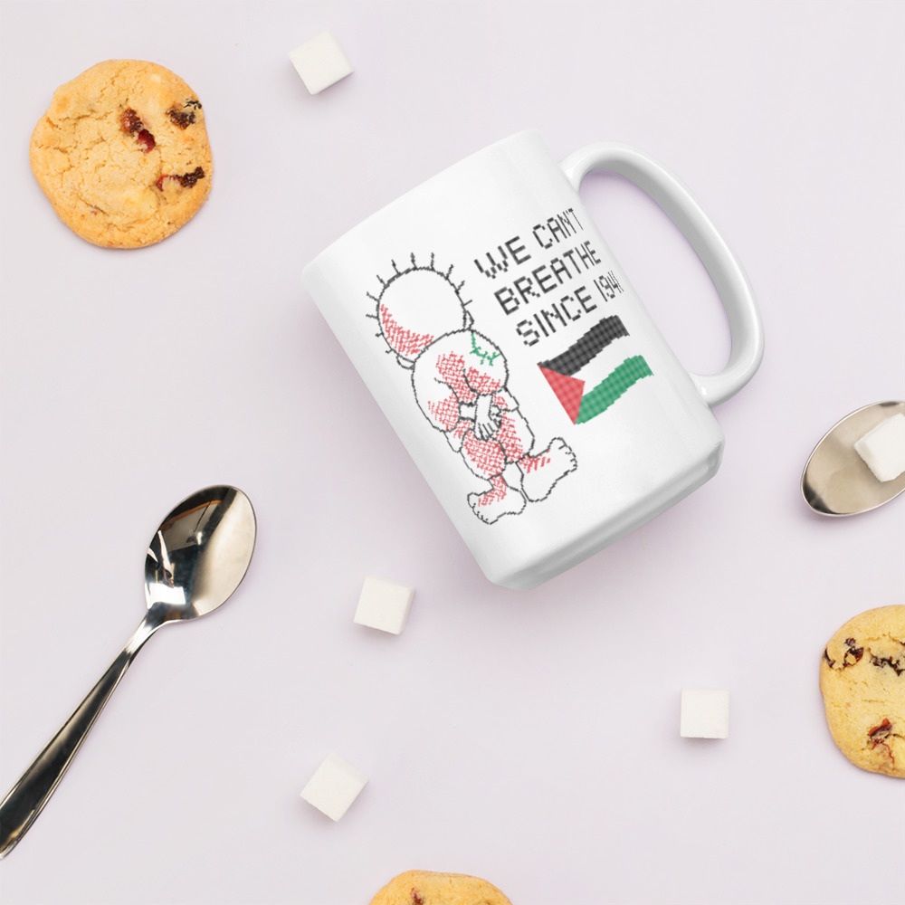 Palestine Handala Palestinian Flag We Can’t Breathe Customized Mug