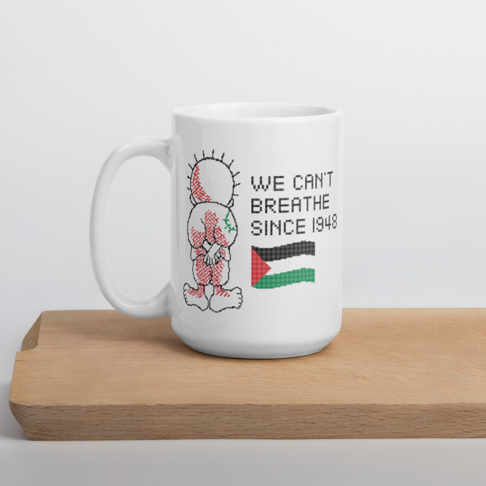 Palestine Handala Palestinian Flag We Can’t Breathe Customized Mug