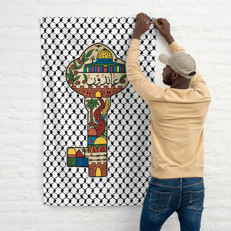 Palestine Key of Return Flag Palestinian Arabic Kufiya Hatta Wall Decor