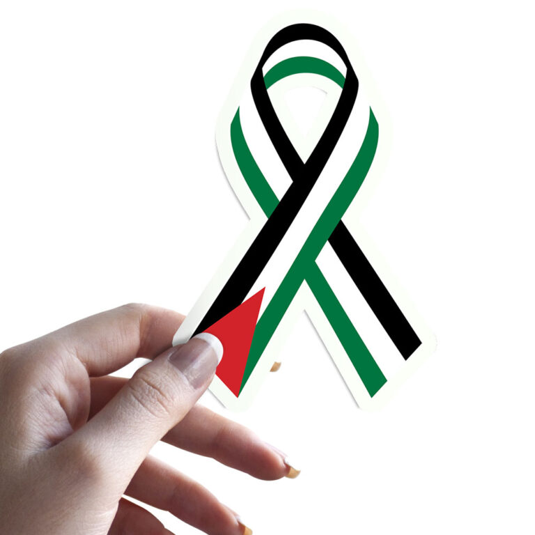 Palestinian Flag Bubble-Free Stickers Palestine Solidarity Ribbon