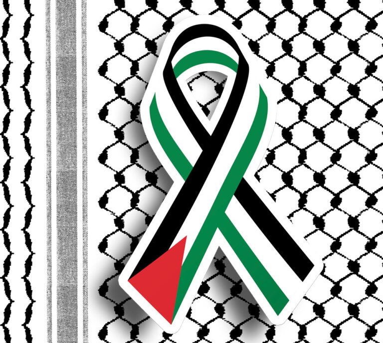 Palestinian Flag Bubble-Free Stickers Palestine Solidarity Ribbon