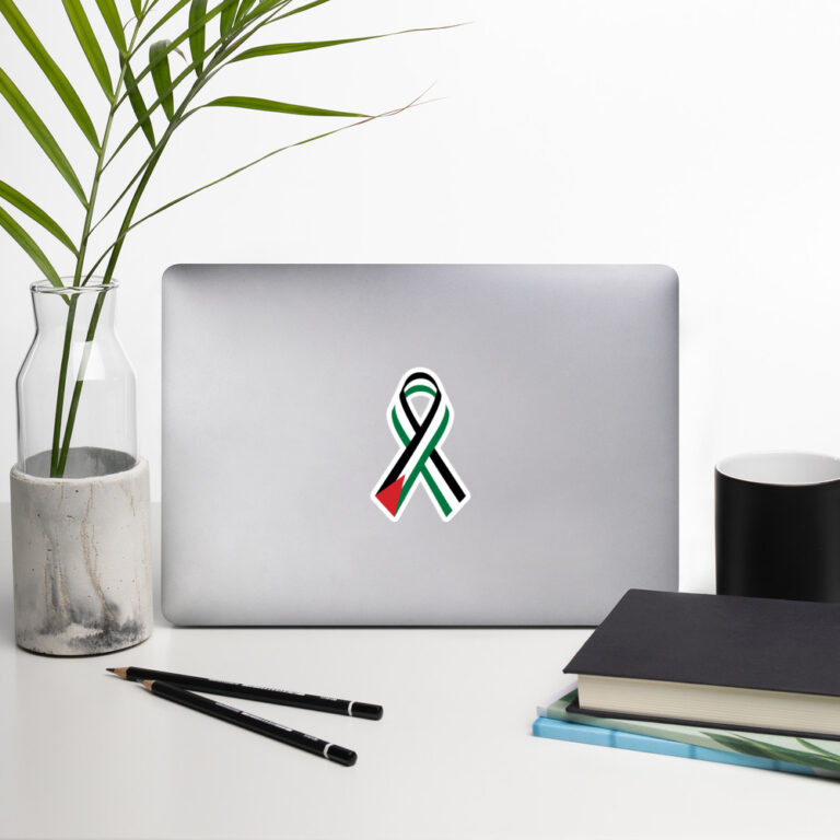 Palestinian Flag Bubble-Free Stickers Palestine Solidarity Ribbon