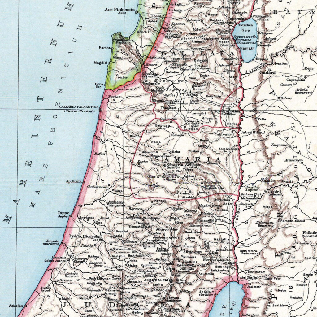 Palestine Palastina Jerusalem Roman Old Biblical Map Poster