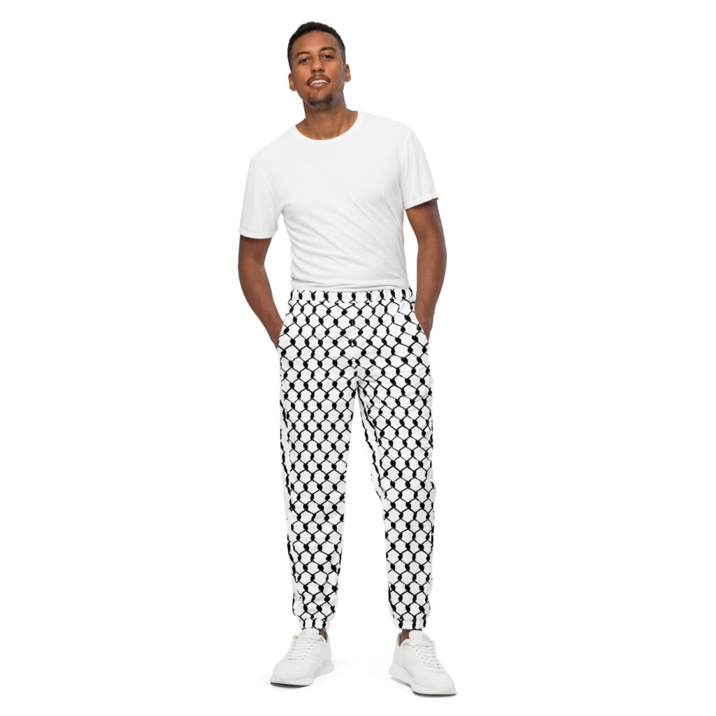 Custom Unisex Track Pants Palestinian Kufiya Hatta Pattern ...