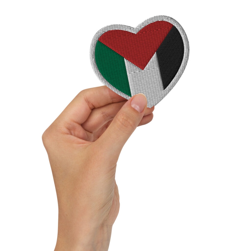 Palestine Love Patch Embroidered with Palestinian Flag - Hurriyyatee ...